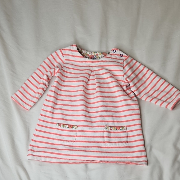 Baby Boden | Dresses | Baby Boden Pink White Striped Cotton Long Sleeve ...